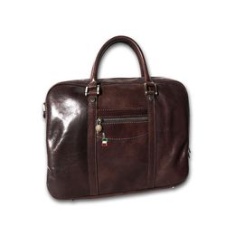 Leder Schultertasche, Businesstasche, Umhängetasche Florence braun ca. 39cm | Gr.: onesize