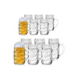 Stölzle 12er Set Bierkrüge Diamond 0,5 l & 1 l in transparent | Gr.: onesize