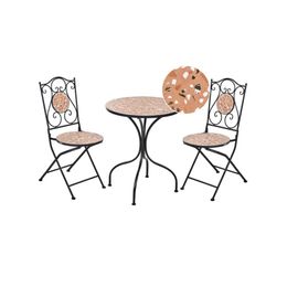 Beliani 3-tlg Bistro Set ADRANO in Schwarz/Orange | Gr.: onesize