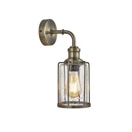 Licht-Erlebnisse Wandlampe (B)12 x (H)32.5 cm in Messing Antik Klar/Transparent | Gr.: onesize