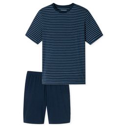 Schiesser Pyjama Schlafanzug kurz - Casual Essentials in Admiral | Gr.: 52