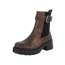 Ital-Design High Heel in Camel und Bronze | Gr.: 39