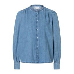 More & More More & More leichte Jeansbluse mit Fältchen in middle blue denim | Gr.: 34