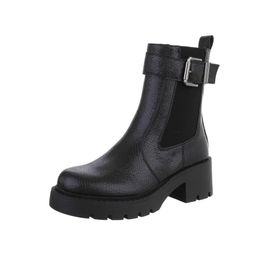 Ital-Design High Heel in Schwarz und Silber | Gr.: 37