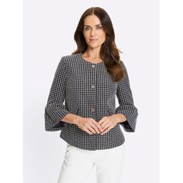 Heine Boucl&eacute;-Blazer in marine-ecru-gemustert | Gr.: 34