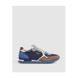 Pepe Jeans Sneakers Brit in 876-Azul oscuro/marrón | Gr.: 45