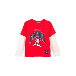 PAW PATROL Jungen Langarmshirt mit Marshall Motiv aus Baumwolle in Rot | Gr.: 116