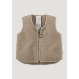 hessnatur Wollfleece Weste in sand | Gr.: 86/92
