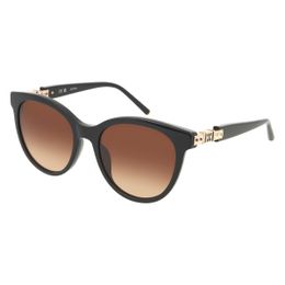 Escada SESF80S | Damen-Sonnenbrille | Fassung: Vollrand, Butterfly, Kunststoff, Schwarz Glänzend | Glasfarbe: Braun Verlaufend