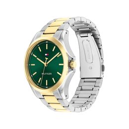 Tommy Hilfiger Uhr 'BRUCE' Herren Größe One Size gold / dunkelgrün / silber