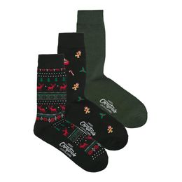 Jack & Jones JACK & JONES Socken 'JACXMAS REINDEER' Herren Größe 41/46 tanne / dunkelrot / schwarz / weiß