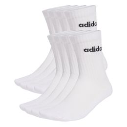 adidas Performance Sportsocken 8er Pack in Wei&szlig; 'LINEAR CUSHIONED CREW SOCK 10 PAIR PACK' Herren Gr&ouml;&szlig;e 46/48 schwarz / wei&szlig;