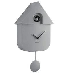 Karlsson Wall Clock Modern Cuckoo Mouse Grey ca. 21x41x8,5 cm