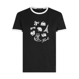 K by KARL LAGERFELD Karl Lagerfeld T-Shirt Damen Gr&ouml;&szlig;e S grau / schwarz / wei&szlig;