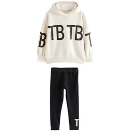 Baker by Ted Baker Set: Sweatshirt und Leggings Mädchen Größe 134 stone / schwarz