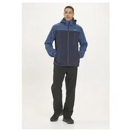 Outdoorjacke WEATHER REPORT "DELTON W-PRO15000", Herren, Gr. M, blau (dunkelblau, blau), 94% Polyester, 6% Elasthan, bedruckt, mehrfarbig, normal, hoch geschlossener Ausschnitt, Jacken Outdoorjacke, ist atmungsaktiv, wasser- und winddicht