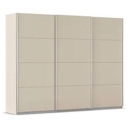 Schwebet&uuml;renschrank OTTO HOME "Kleiderschrank Schrank Garderobe AGORDO mit Dekor- oder Hochglanzfront", beige (beige (champagner), griffleisten alufarbig), B:271cm H:210cm T:62cm, Holzwerkstoff, Schr&auml;nke, Schwebet&uuml;renschrank, in 4 Breiten und 2 H&ouml;hen MADE IN GERMANY