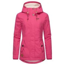 Winterjacke Ragwear "Monade", Damen, Gr. M (38), pink (fuchsia), Obermaterial: 65% Polyester, 35% Baumwolle; Futter: 100% Polyester; Wattierung: 100% Polyester, figurbetont Po-bedeckend, verstellbar Rippstrickb&uuml;ndchen mit Druckknopf, Jacken Winterjacke, Damen Winterparka mit Kapuze und m. Fleece gef&uuml;ttert