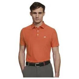 T-Shirt MEYER "Tiger", Herren, Gr. 4XL, orange (k&uuml;rbis), 90% Polyamid, 10% Elasthan, unifarben, regular fit, V-Ausschnitt, gerader Abschluss, Shirts T-Shirt, mit UV-Schutz, aus der Golf Serie