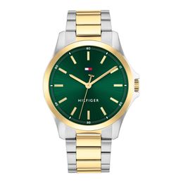 Tommy Hilfiger Uhr 'BRUCE' Herren Gr&ouml;&szlig;e One Size gold / dunkelgr&uuml;n / silber