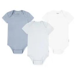 Body HUGGIES BABYWEAR "HUGB 3PK BODYSUIT", Jungen, Gr. 6 (86), N-Gr, ashley blau, Jersey, Obermaterial: 100% Baumwolle, Basic, Rundhals, Bodys Body, aus Baumwolle