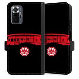 DeinDesign Xiaomi Redmi Note 10 Pro Handy Klapph&uuml;lle Handyh&uuml;lle aus Kunst Leder schwarz Flip Case Official Licensed Product Eintracht Frankfurt Stadium Sideflip 