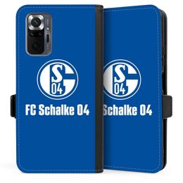 DeinDesign Xiaomi Redmi Note 10 Pro Handy Klapph&uuml;lle Handyh&uuml;lle aus Kunst Leder schwarz Flip Case Fc Schalke 04 Official Licensed Product Logo Sideflip mit 