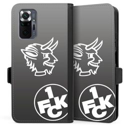 DeinDesign Xiaomi Redmi Note 10 Pro Handy Klapph&uuml;lle Handyh&uuml;lle aus Kunst Leder schwarz Flip Case Logo 1. Fck 1. Fc Kaiserslautern Sideflip mit langer Lasche