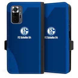 DeinDesign Xiaomi Redmi Note 10 Pro Handy Klapph&uuml;lle Handyh&uuml;lle aus Kunst Leder schwarz Flip Case Official Licensed Product Bundesliga Fc Schalke 04 Sideflip mit