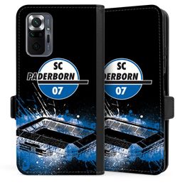 DeinDesign Xiaomi Redmi Note 10 Pro Handy Klapph&uuml;lle Handyh&uuml;lle aus Kunst Leder schwarz Flip Case Official Licensed Product Stadium Sc Paderborn 07 Sideflip mit 