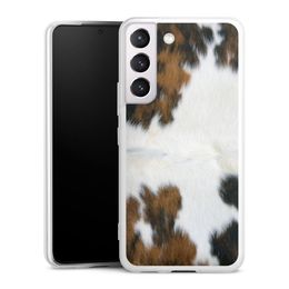 DeinDesign Galaxy S22 Handy Slim Case Silikon Handyh&uuml;lle transparent H&uuml;lle extra d&uuml;nn Cow Cow Skin Fur Silikon Slim Case