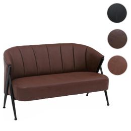 Mendler 2er-Sofa HWC-P30, Zweisitzer Polster-/Lounge-Sofa Couch Vintage Retro Industrial Metall Kunstleder ~ 118691