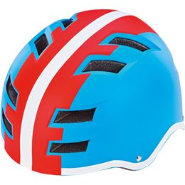 Fahrradhelm Prophete Gr. 59, blau (hellblau, rot, weiß), Helme, 59/61 Kopfumfang: 59cm - 61cm