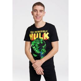 T-Shirt logoshirt "The Incredible Hulk", Herren, Gr. M, schwarz, 100% Baumwolle, bedruckt, normal, Rundhals, Shirts, mit tollem Hulk-Print
