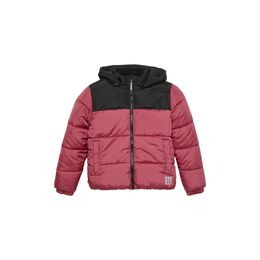 Steppjacke s.Oliver JUNIOR, Mädchen, Gr. M (146/152), rosa (schwarz rose), Steppware, Obermaterial: 100% Polyester, mehrfarbig, regular fit normal, ohne Ausschnitt, elastischer Bund, Jacken, mit Kapuze