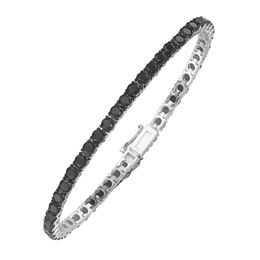 Armband "mit schwarzen Zirkonia, Silber 925", schwarz, Giorgio Martello MILANO, Armbänder, Damen, 18,5cm, Silber 925 (Sterlingsilber)
