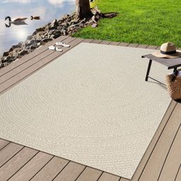 Teppich MERINOS "Kenzy 5", beige (creme), B:80cm H:10mm L:150cm, Polypropylen, Teppiche, robuster In- und Outdoor Teppich im natürlichen Jute-Look, wetterfest