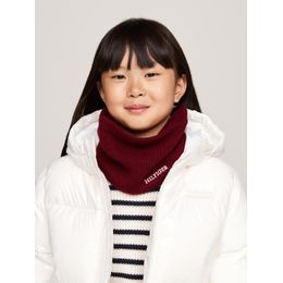 Strickschal Tommy Hilfiger "MONOTYPE SNOOD", Damen, rot (rouge), Obermaterial: 65% Polyacryl, 30% Polyamid, 5% Wolle, Modetücher, mit gesticktem Logoschriftzug