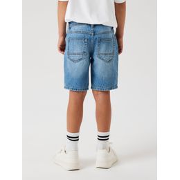 Jeansshorts name it "NKMRYAN REG L DNM SHORTS 6750-DM NOOS", Jungen, Gr. 104, N-Gr, blau (light blau denim), Denim/Jeans, Obermaterial: 100% Baumwolle, unifarben, regular fit kurz, Jeans, Baumwolle