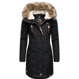 Winterjacke Ragwear "Tawny", Damen, Gr. L (40), grau (ash), Außenmaterial: 65% Polyester, 35% Baumwolle, Innenfutter: 100% Polyester, Wattierung: 100% Polyester, tailliert ca. Mitte Oberschenkel, mit Knopf Rippstrickbündchen, Jacken, stylischer Winterparka mit großer Kapuze und Kunstfellkragen, Topseller