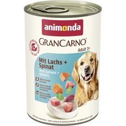 animonda GranCarno Original Nassfutter Hund Adult, Lachs und Spinat 24x400 g