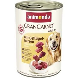 animonda GranCarno Original Nassfutter Hund Adult, Gefl&uuml;gelherzen 24x400 g