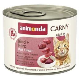 animonda Carny Nassfutter Katze Adult Rind und Herz 24x200 g