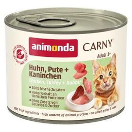 animonda Carny Nassfutter Katze Adult Huhn, Pute und Kaninchen 24x200 g