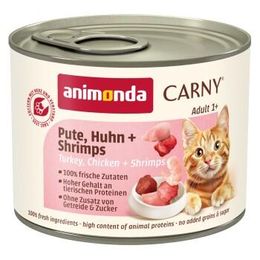 animonda Carny Nassfutter Katze Adult Pute, Huhn und Shrimps 24x200 g