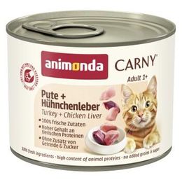 animonda Carny Nassfutter Katze Adult Pute und H&uuml;hnchenleber 24x200 g
