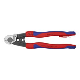 Knipex 95 62 190 T Drahtseilschere geschmiedet mit Mehrkomponenten-H&uuml;llen, mit integrierter Befestigungs&ouml;se zum Anbringen einer Absturzsicherung 190 m)