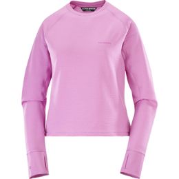 Salomon Essential Lightwarm Funktionsshirt Damen - rosa - Gr. M - Polyester/Elastan