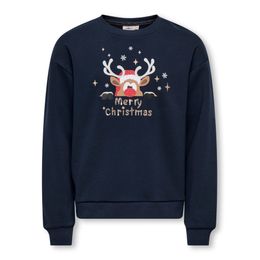 Sweatshirt KIDS Only "KOGYDA LIFE XMAS L/S O-NECK BOX SWT", Jungen, Gr. 122/128, night sky print:merry, Sweatware, Obermaterial: 60% Baumwolle, 40% Polyester, bedruckt, Rundhals, Sweatshirts