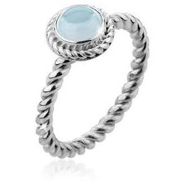 Fingerring NENALINA "Aquamarin Geburtsstein M&auml;rz Trend Edel 925 Silber" Gr. 52, blau (hellblau), Fingerringe, Damen, 52mm,mit Steinen, Silber 925 (Sterlingsilber), 2mm, Fingerring